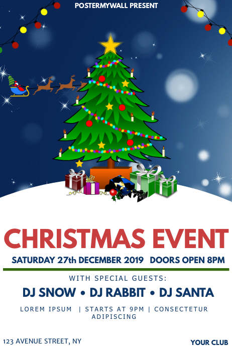 Christmas event party flyer template | PosterMyWall