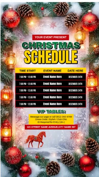 Plantilla de Christmas Event Schedule | PosterMyWall