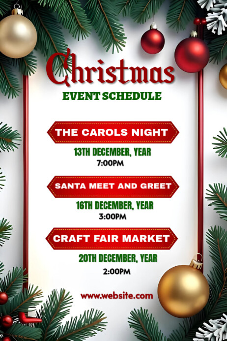 Christmas event Schedule Template | PosterMyWall
