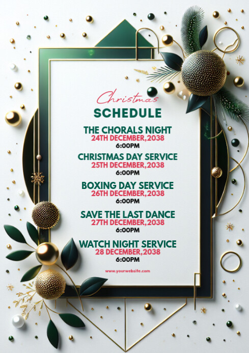 Christmas Event Schedule Flyer Template | PosterMyWall