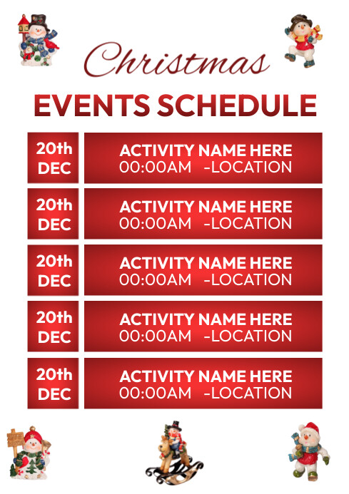 Copy of Christmas event schedule planner template | PosterMyWall