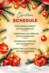 Christmas Event Schedule Template | PosterMyWall