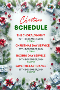 Christmas Program Schedule Flyer Template | PosterMyWall
