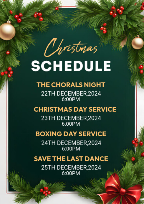 Christmas Event Schedule Template | PosterMyWall