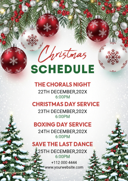Christmas Event Schedule Template | PosterMyWall