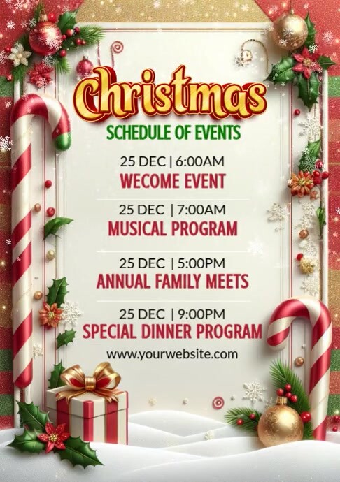 Christmas Event Schedule Template | PosterMyWall