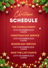 Christmas Event Schedule Poster Template | PosterMyWall