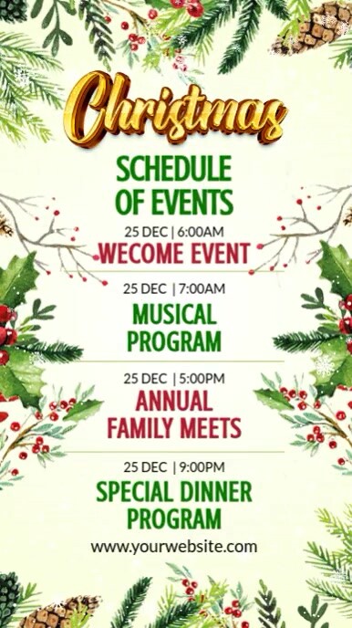 Christmas Event Schedule Template | PosterMyWall