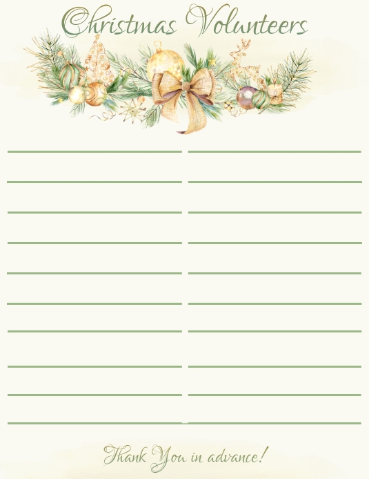 Copy of Christmas Event Sign-Up-Sheet | PosterMyWall