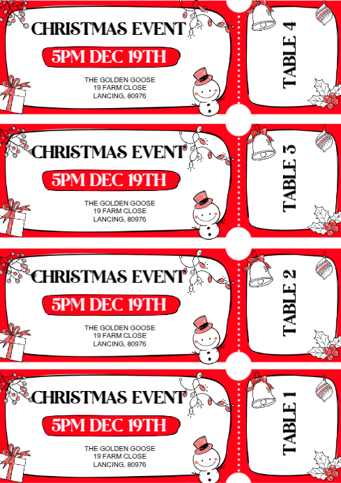 Christmas Event Ticket Template | PosterMyWall