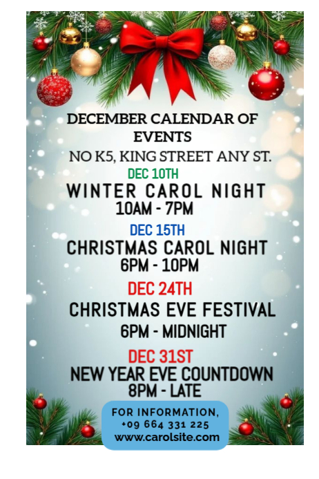 Christmas events schedule Template | PosterMyWall