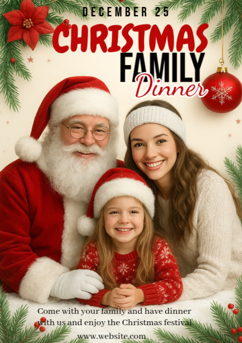 Christmas family dinner Template | PosterMyWall