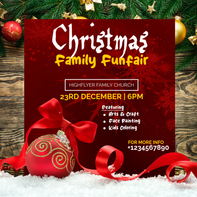 Christmas Family Funfair event gathering Template | PosterMyWall