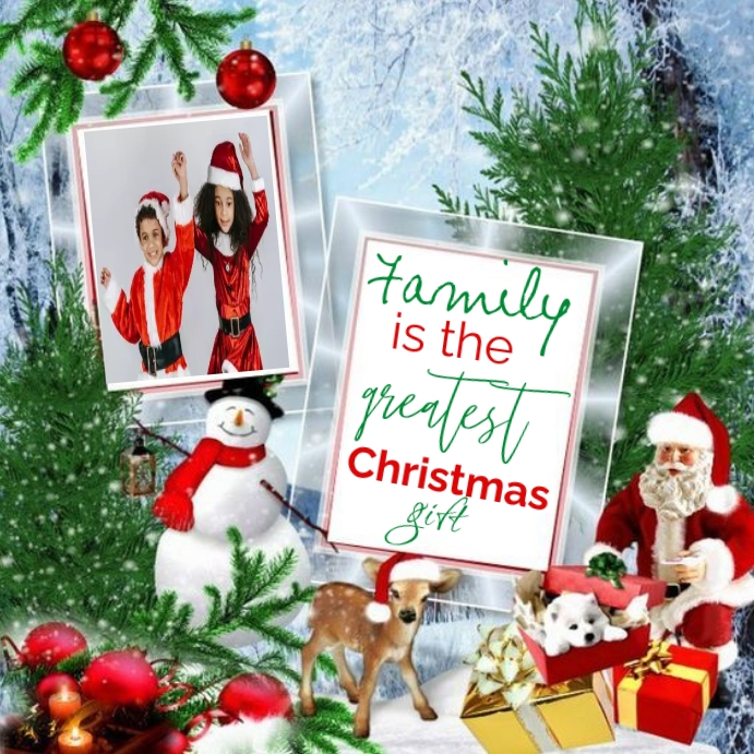 Christmas family gift flyer Template | PosterMyWall