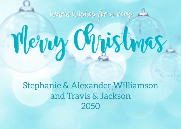 Christmas Family Greeting Blue Postcard Template | PosterMyWall