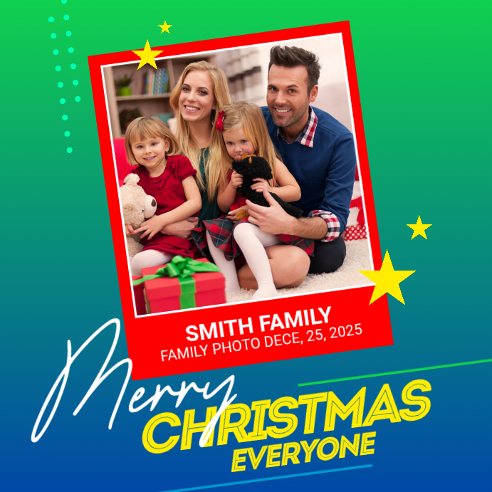 Christmas Family Photo Post Template | PosterMyWall