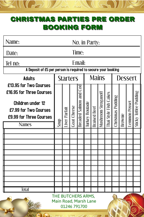 Christmas Fayre booking form Template | PosterMyWall