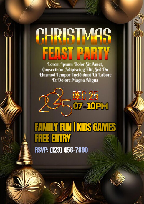 Christmas Feast Party Template | PosterMyWall