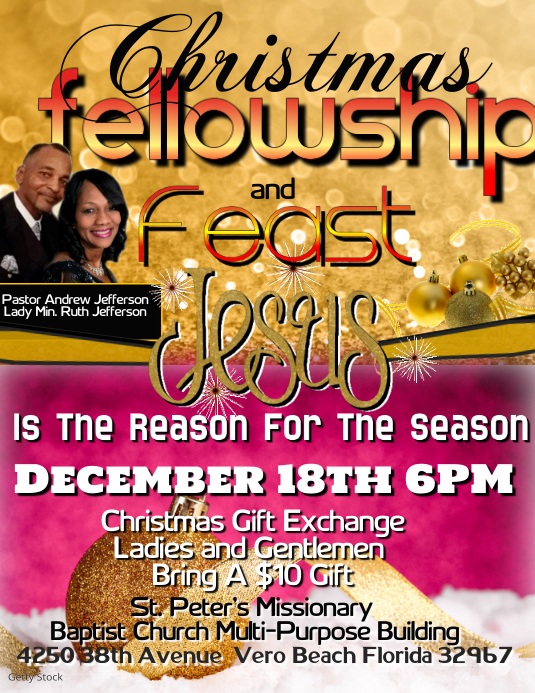 Christmas Fellowship and Feast Social Template | PosterMyWall