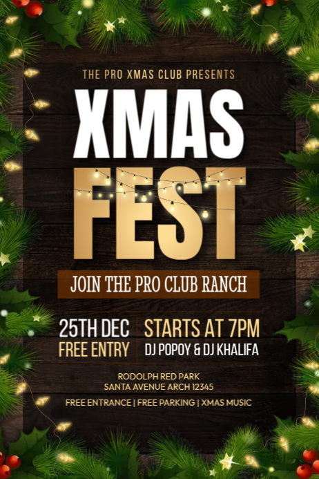 Christmas Festival Party Poster Template | PosterMyWall