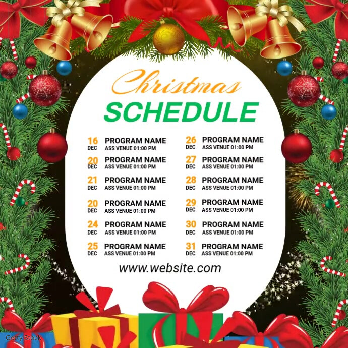 Christmas Festival Schedule Template | PosterMyWall