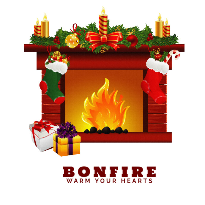 Christmas Fireplace Logo Template | PosterMyWall