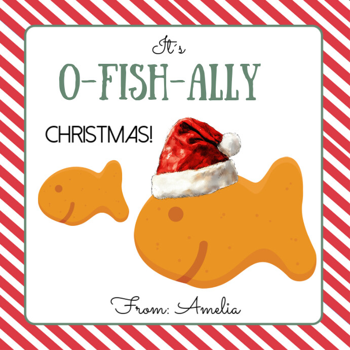 Christmas Fish Cracker Gift Tags Printable Template | PosterMyWall
