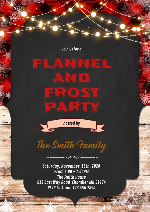 Christmas flannel and frost theme party Template | PosterMyWall