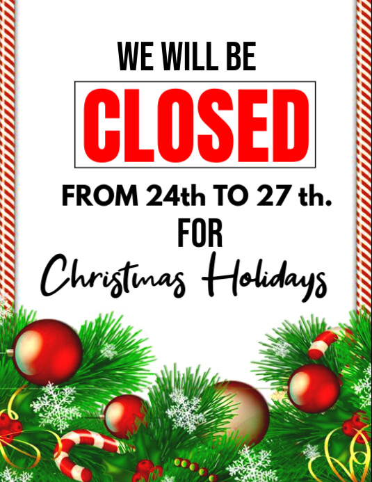 Copy of christmas flyers, we will be closed for christmas | PosterMyWall