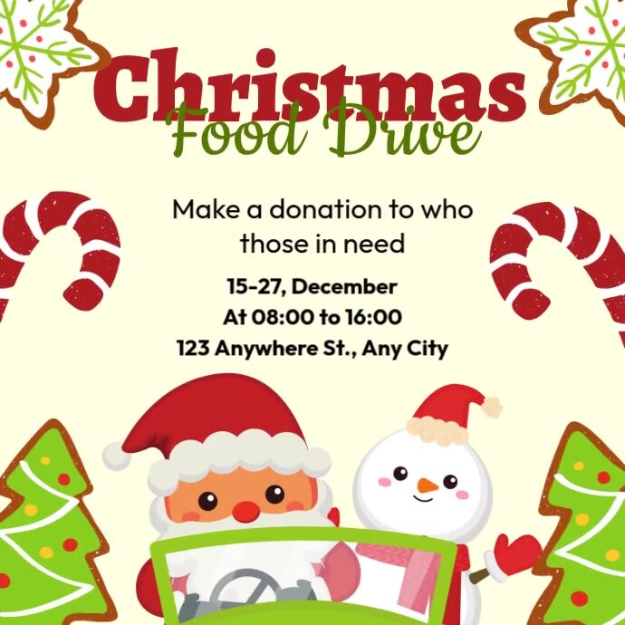 Christmas Food Drive Ads Templat | PosterMyWall