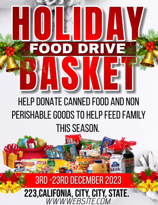 Christmas food drive design template | PosterMyWall