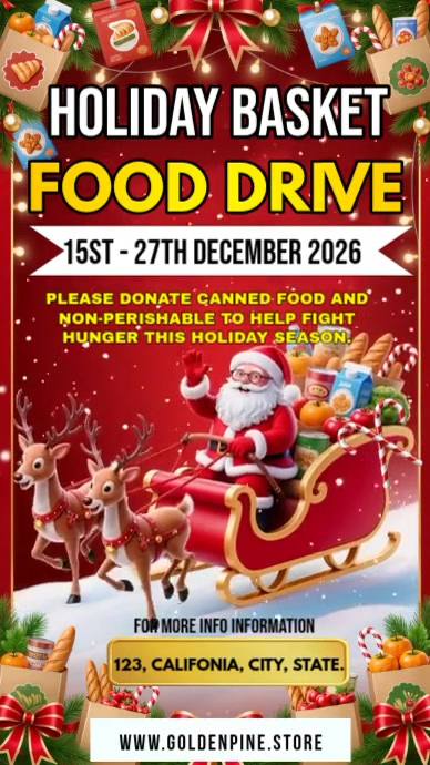Christmas food drive design template | PosterMyWall