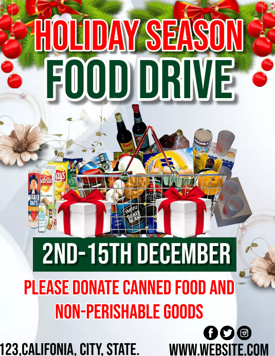 Christmas food drive design template | PosterMyWall