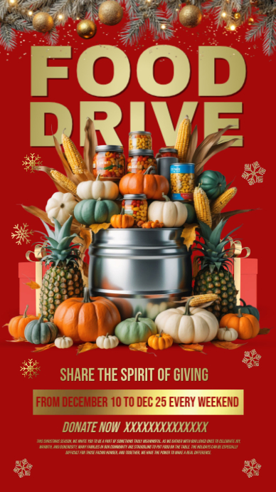 Christmas Food Drive Template | PosterMyWall