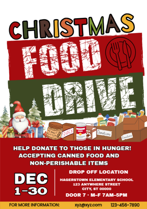 Christmas Food Drive Flyer Template | PosterMyWall