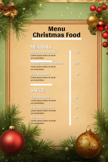 Christmas Food Menu Design (1) Template | PosterMyWall
