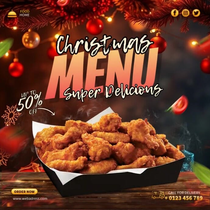 christmas Food Menu Template | PosterMyWall