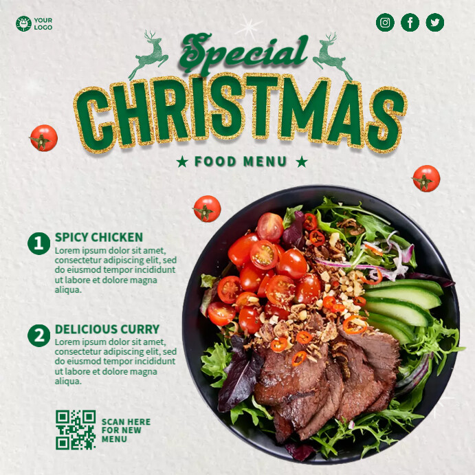Christmas Food Menu Template | PosterMyWall