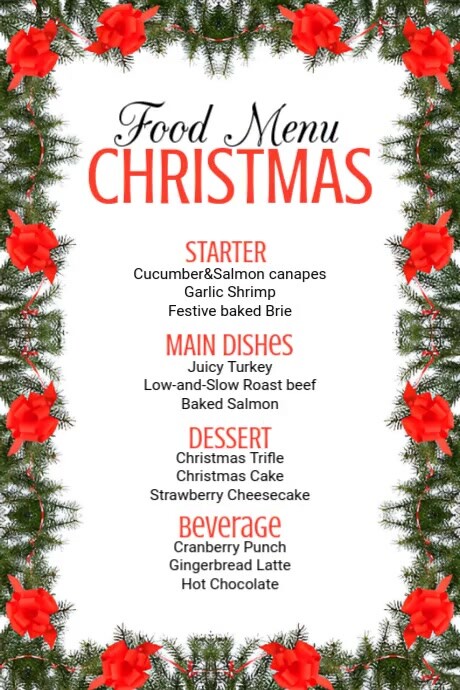 Christmas Food Menu Template | PosterMyWall