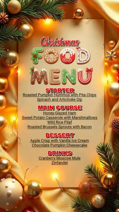 Christmas Food Menu Template | PosterMyWall