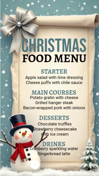 Christmas Food Menu Template | PosterMyWall