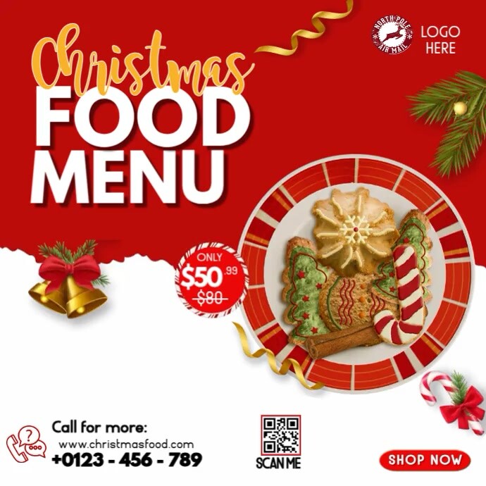 Christmas Food Menu Templat | PosterMyWall