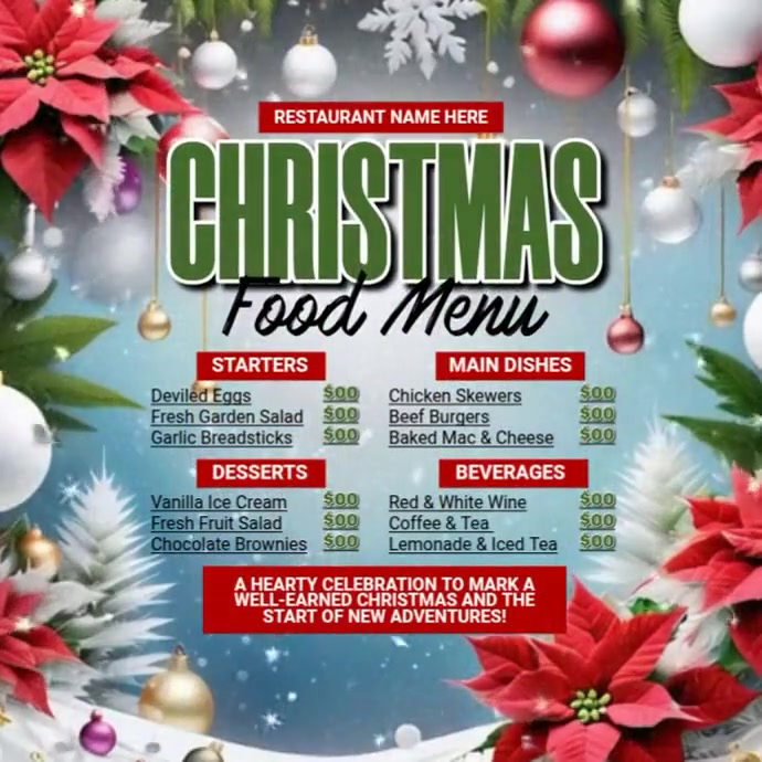 Christmas Food Menu Template | PosterMyWall