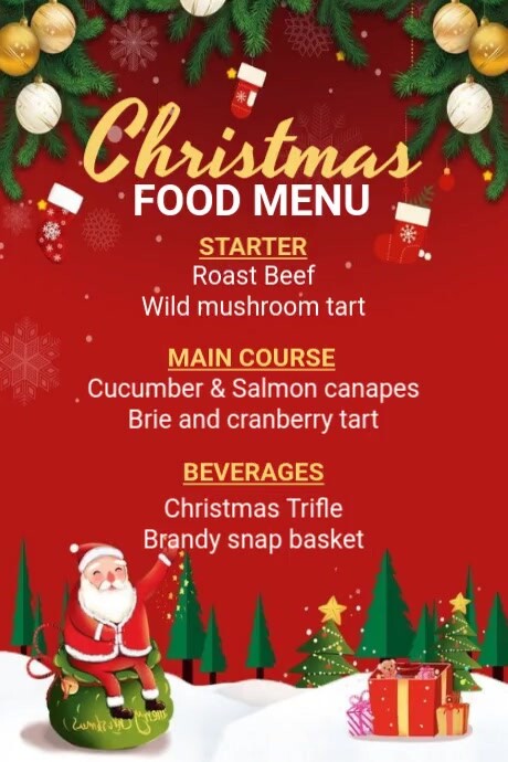 Christmas Food Menu Template | PosterMyWall