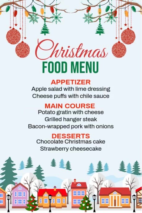 Christmas Food Menu Template | PosterMyWall
