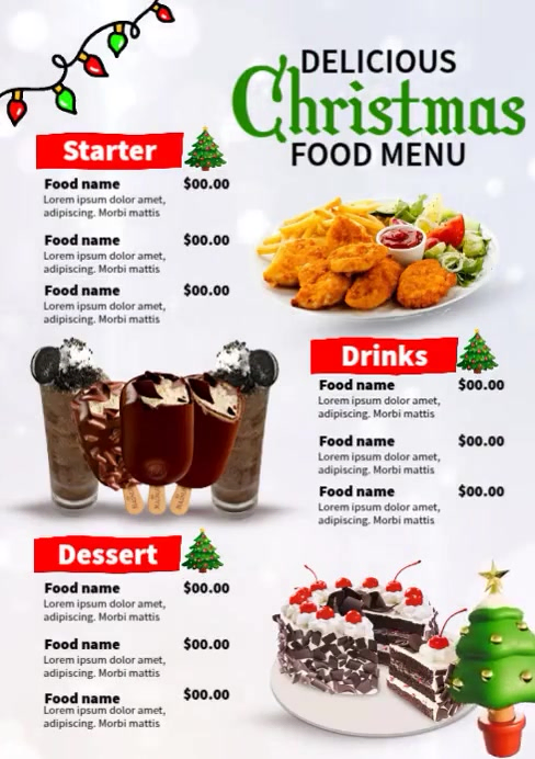 Christmas Food Menu Template | PosterMyWall