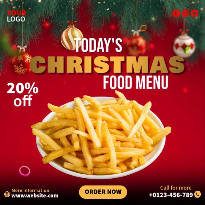 christmas Food Menu Template | PosterMyWall