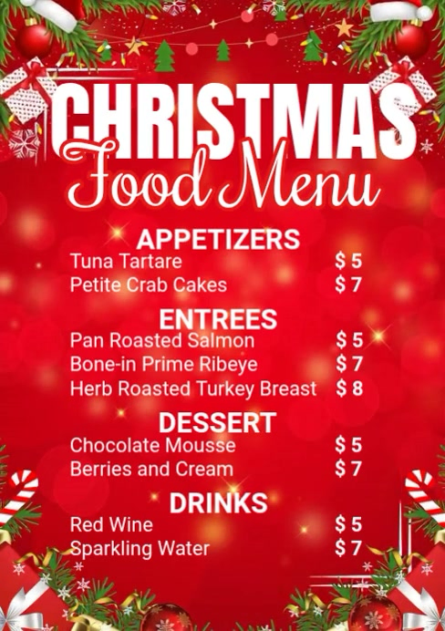 Christmas Food Menu Template | PosterMyWall