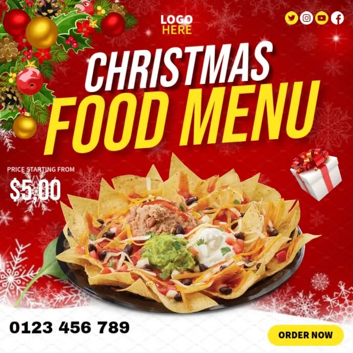 christmas Food Menu Template | PosterMyWall