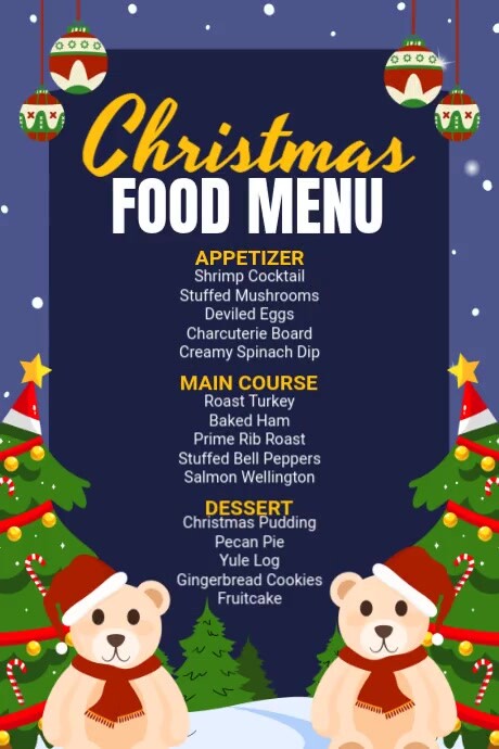 Christmas Food Menu Template | PosterMyWall